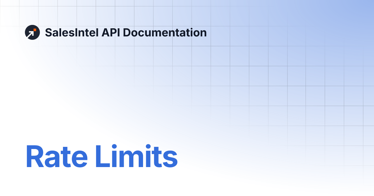 Rate Limits | SalesIntel API Documentation